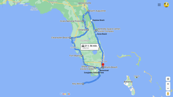 Rejseforslag: Fantastisk road trip rute i Florida med dagsprogram